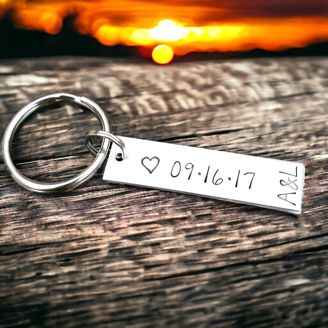 Minimalist Gift for Him, Personalized Keychain for Men, Custom ...