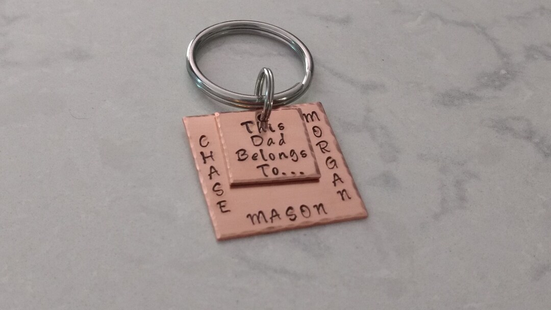 Personalized Keychain With Kids Names, Dad Keychain, Fathers Day From ...