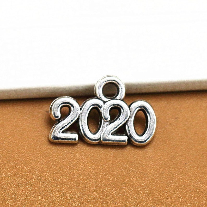2020 Charms Antiqued Silver Charms BULK Charms Year Charms - Etsy