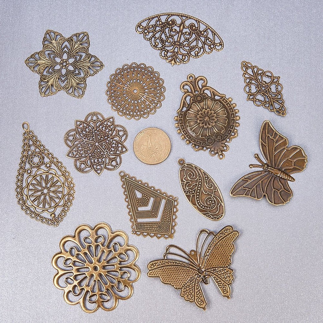 Stampings Vintage Filigree Findings Large Blanks Filigree Blanks ...