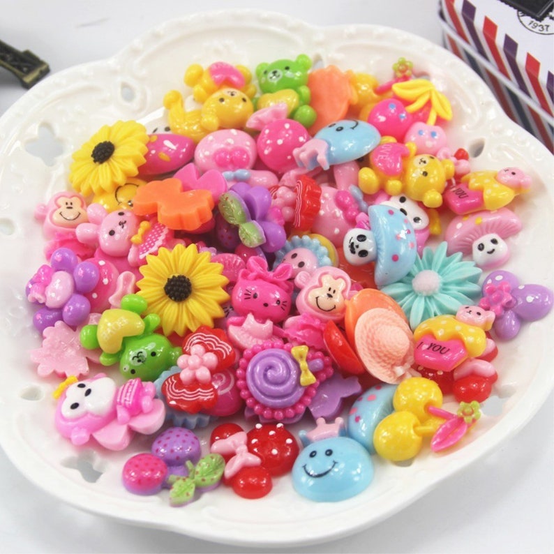 Resin Cabochons Assorted Flat Back Cabochons Flatbacks Resin - Etsy