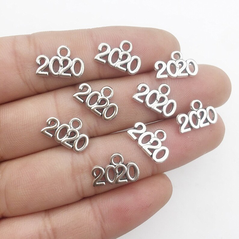 2020 Charms Antiqued Silver Charms BULK Charms Year Charms - Etsy