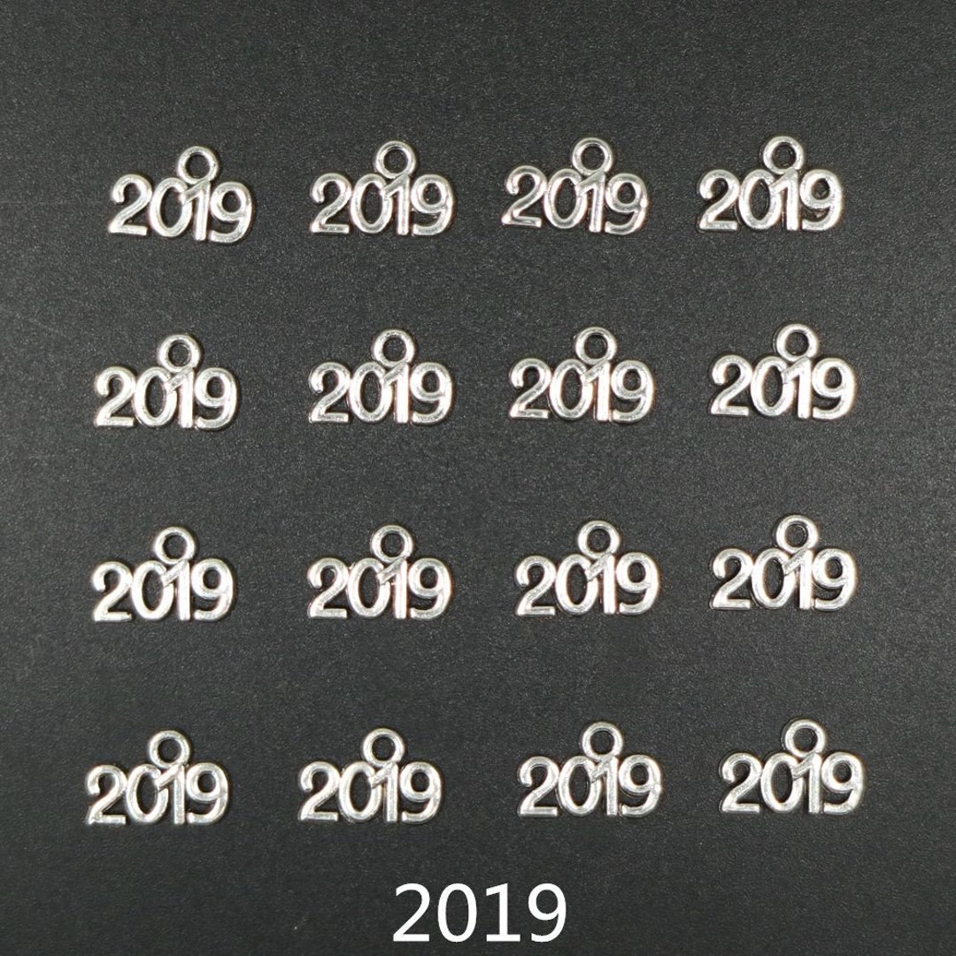 2019 Charms Antiqued Silver Charms BULK Charms Year Charms Graduation ...