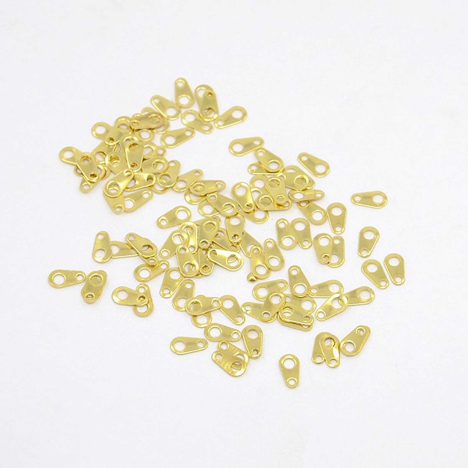 Brass Chain Tabs Gold Chain Tabs Gold Tab Hooks Necklace - Etsy