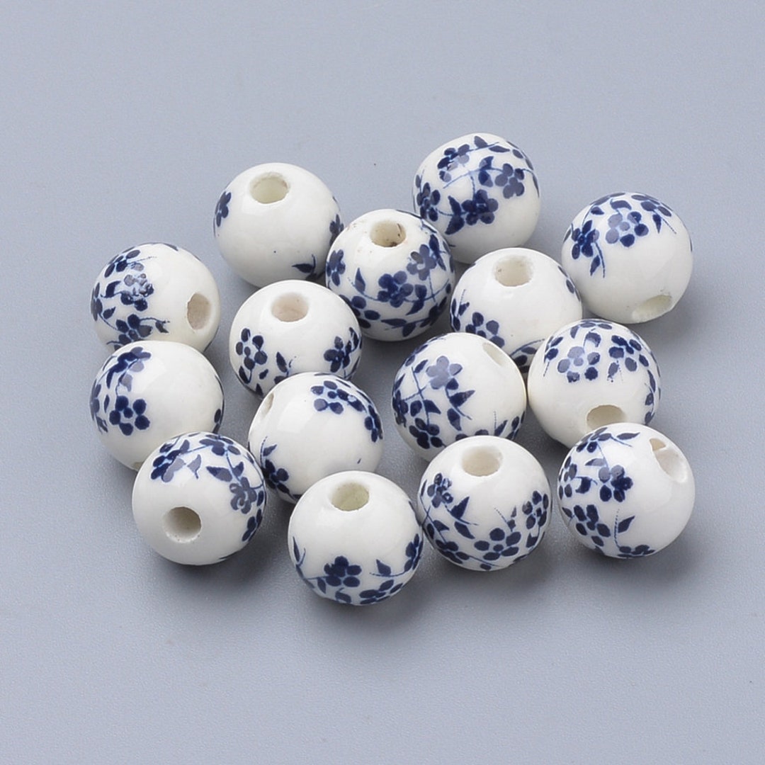 Porcelain Beads Flower Beads Wholesale Beads Floral Beads Porcelain ...