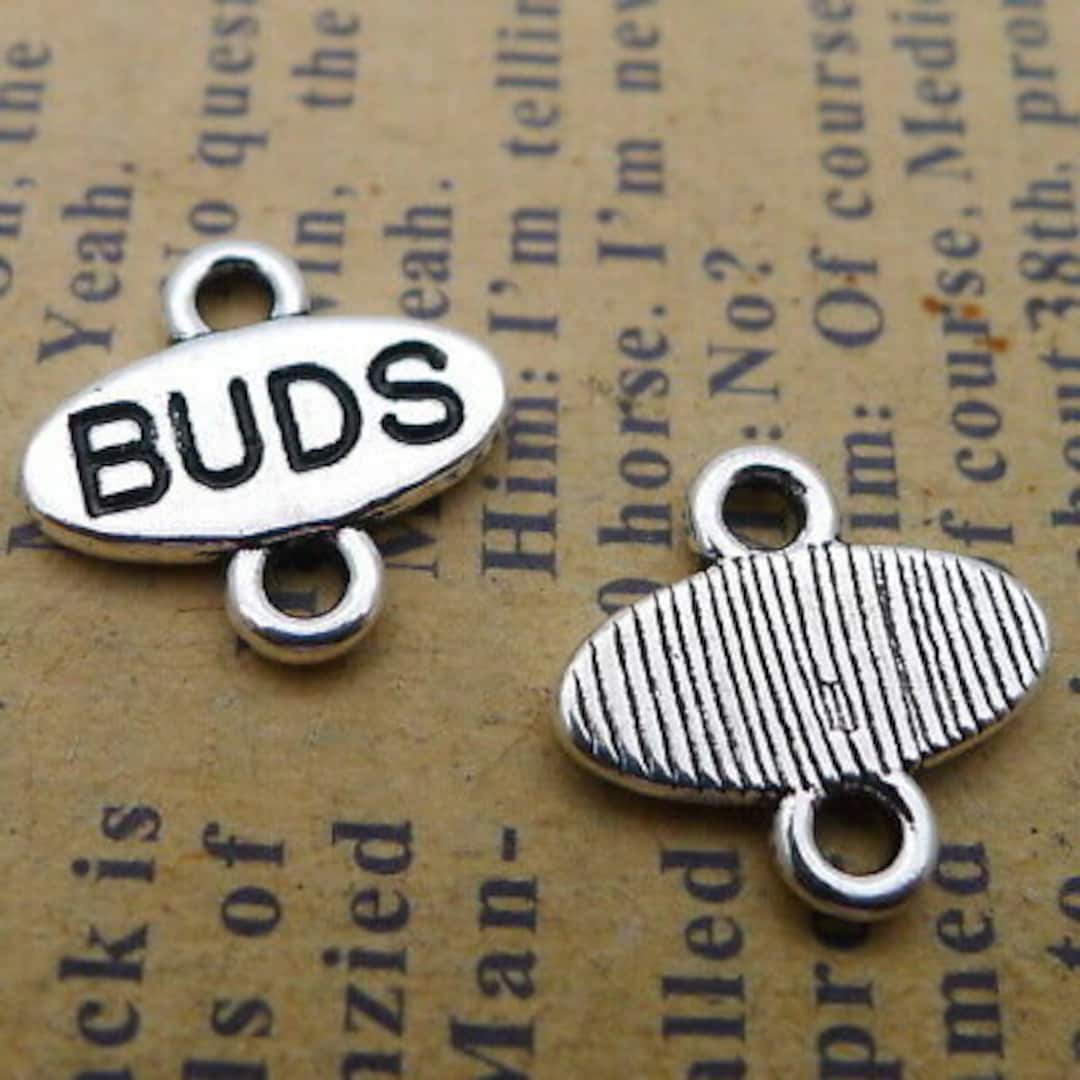 Buds Charms Connector Pendants Buds Word Charms Antiqued - Etsy
