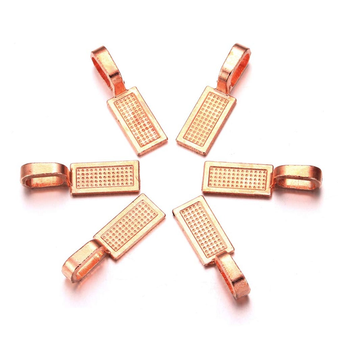 Glue on Bails Jewelry Bails Rose Gold Bails Medium Bails Tile Bails ...