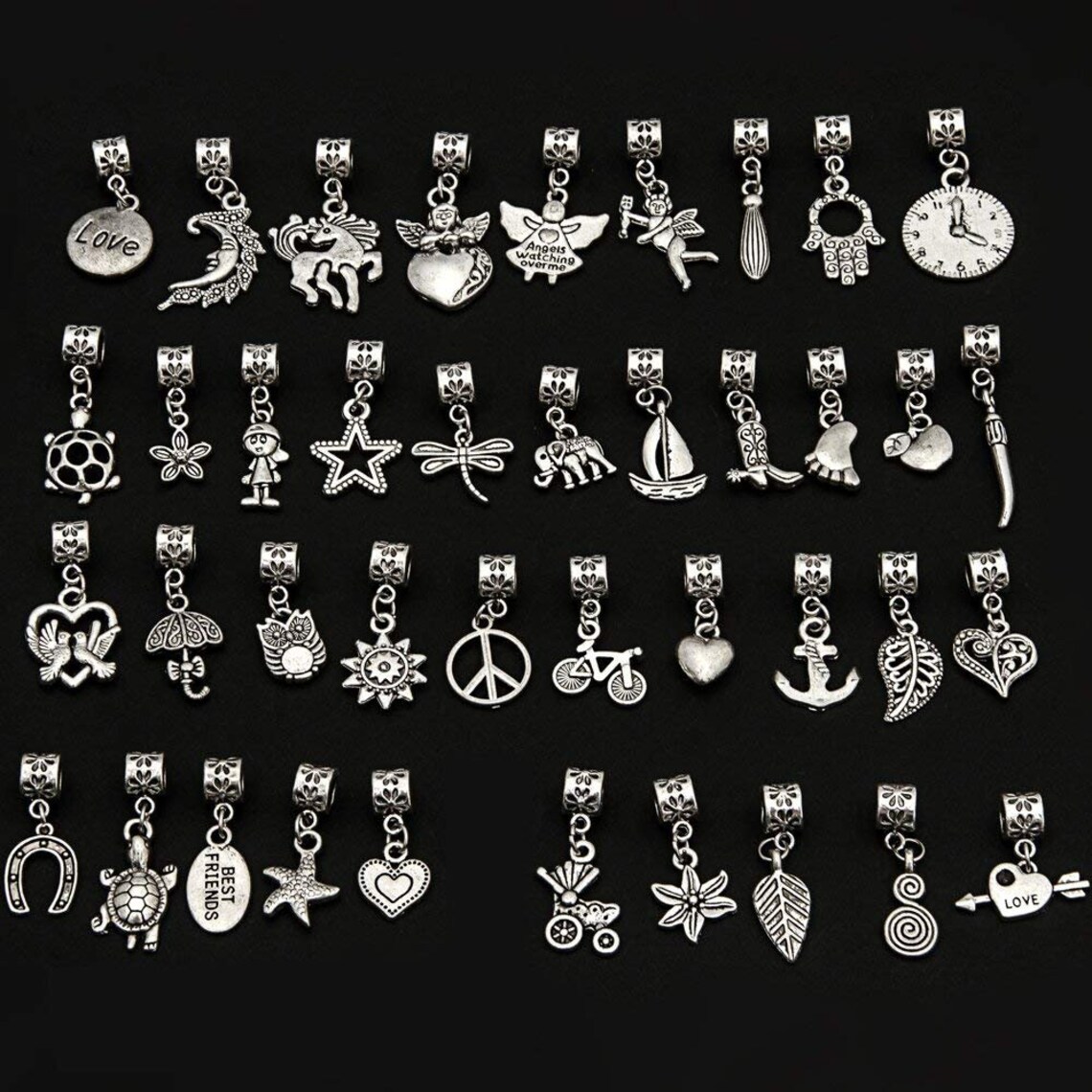 Dangle Charms Set Antiqued Silver Charms Assorted Charms Lot - Etsy