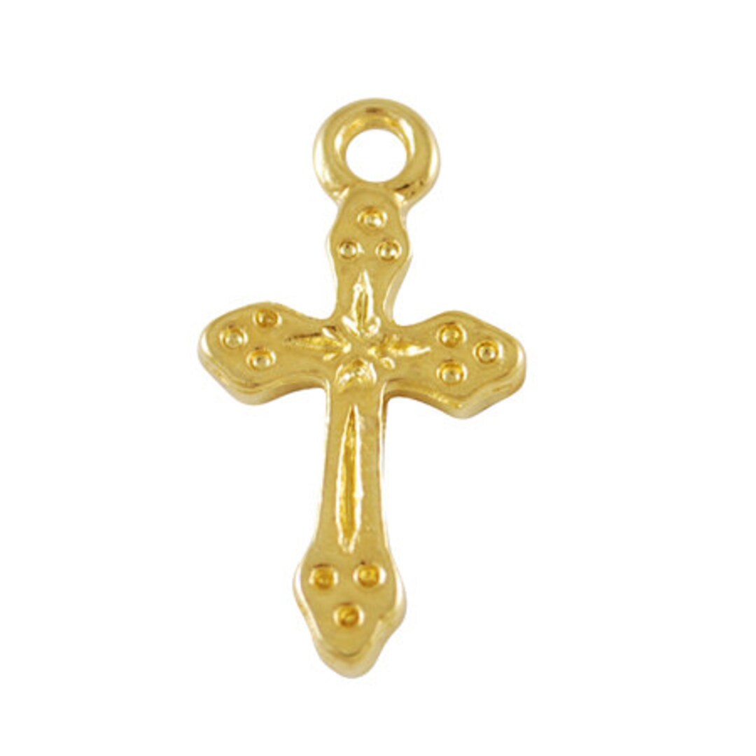 Cross Charms Shiny Gold Cross Pendants Christian Cross Charms Religious ...