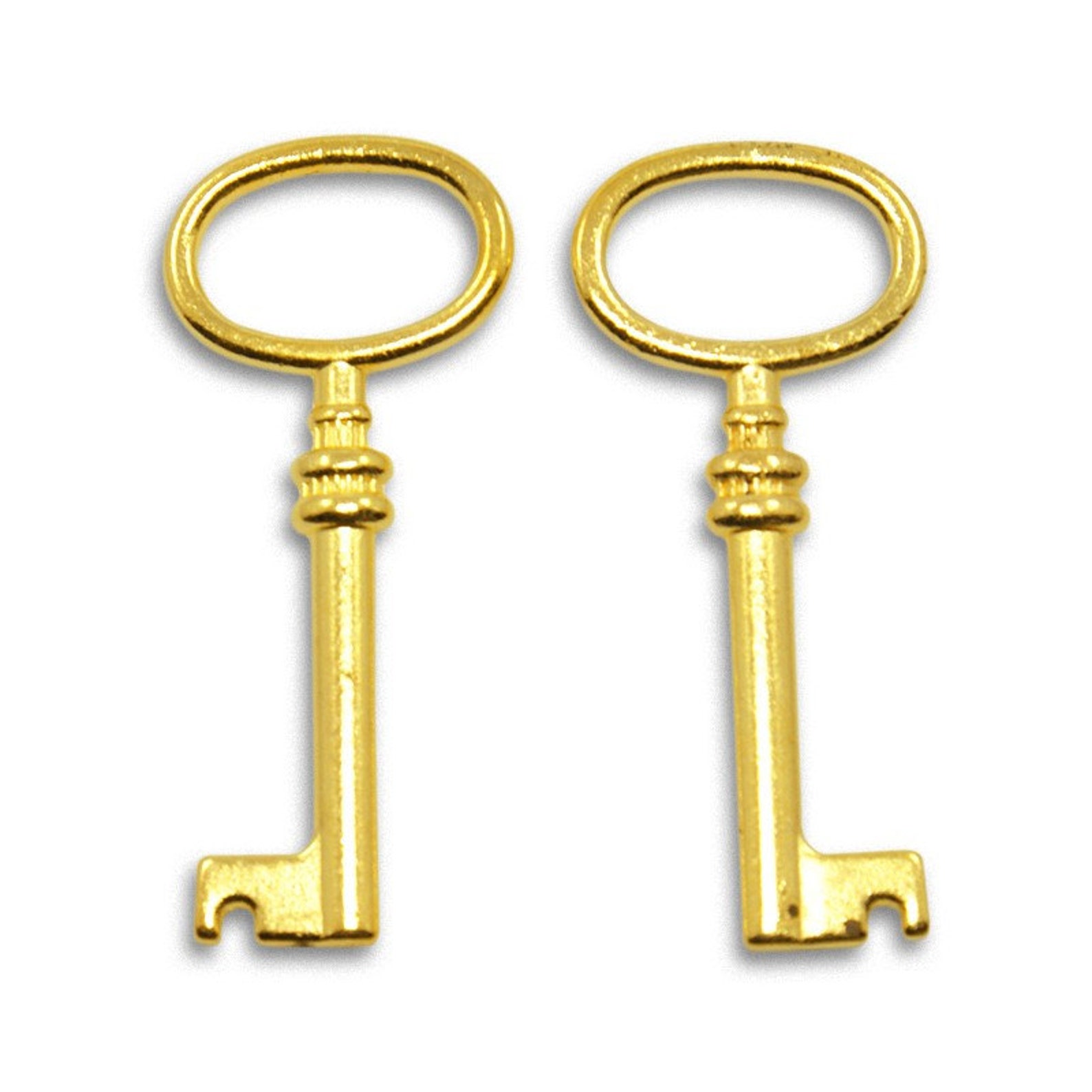 Skeleton Key Charms Shiny Gold Key Steampunk Keys Gold Key - Etsy