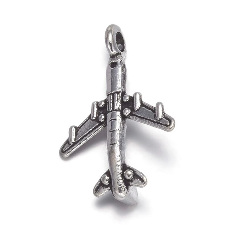 Airplane Charms Antiqued Silver Airplane Pendants Pilot Charms | Etsy