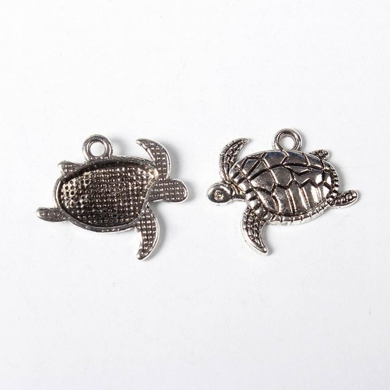 Turtle Charms Antiqued Silver Sea Turtle Charms BULK Charms | Etsy