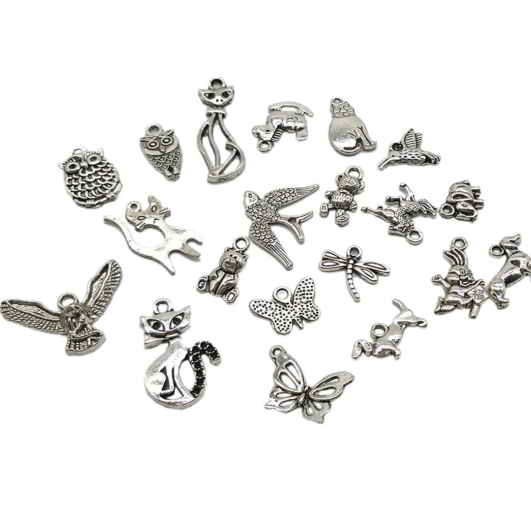 Animal Charms Animal Pendants Assorted Charms Antiqued Silver Charms ...
