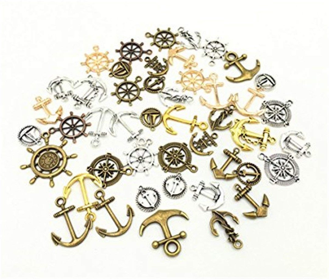 Anchor Charms Nautical Anchors Antiqued Silver Bronze Gold Anchor ...