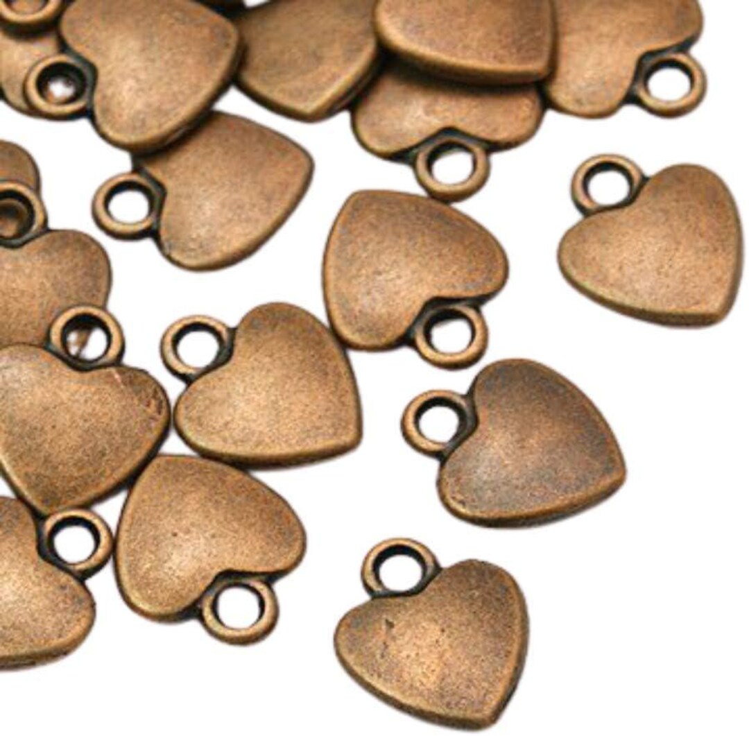 Heart Charms Copper Heart Charms Heart Pendants BULK Charms Wholesale ...