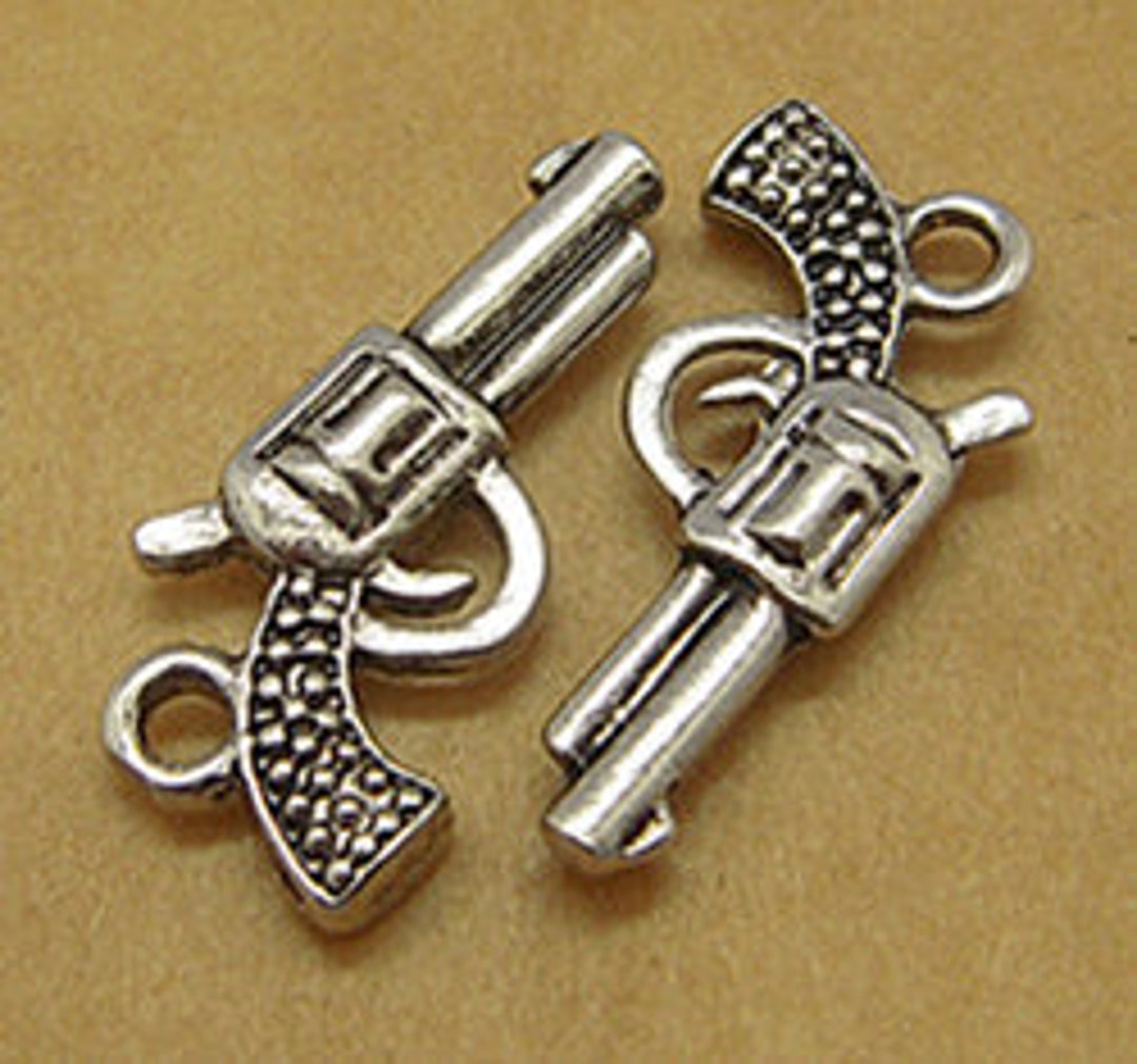 Gun Charms Pistol Charms Bulk Charms Antiqued Silver Western Charms ...