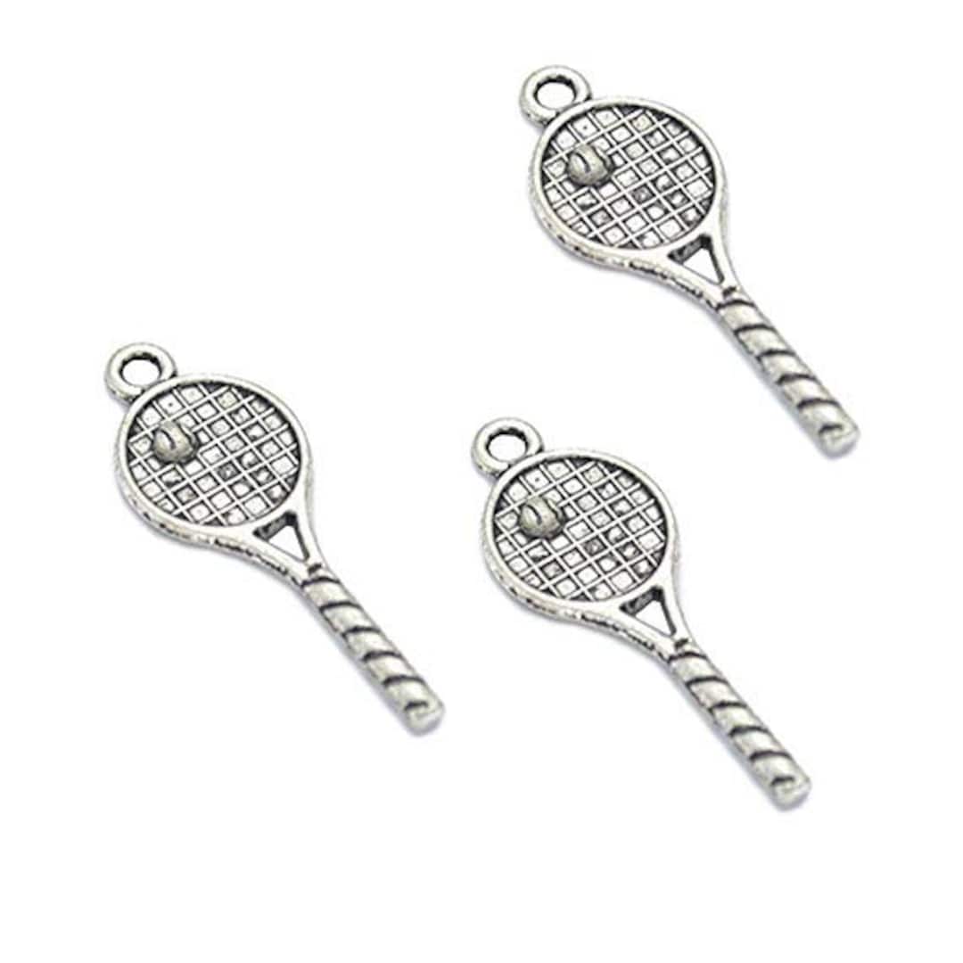 Tennis Racket Charms Tennis Charms Antiqued Silver Sports Charms Sports ...