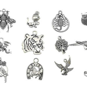 Animal Charms Set Antiqued Silver Animal Charms Assorted Charms Lot ...