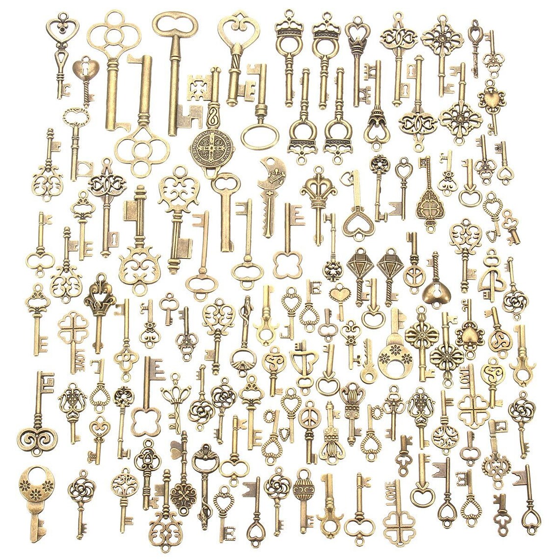 Skeleton Key Charms Key Pendants Antiqued Bronze Key Charms - Etsy
