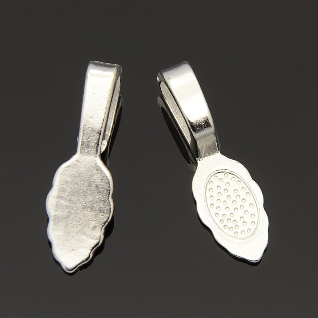 Glue on Bails Pendant Bails Shiny Silver Bails Silver Glue on Bails ...