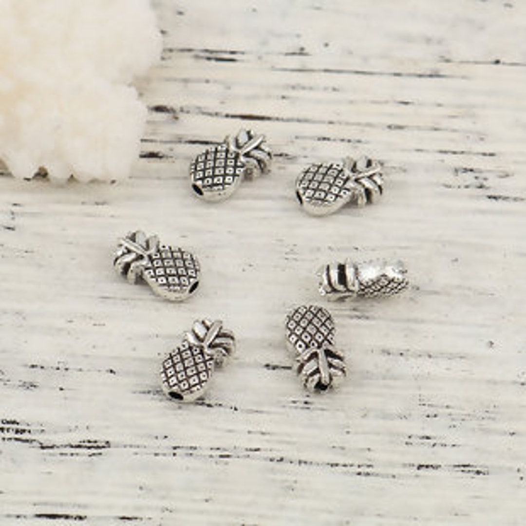 Pineapple Spacer Beads Antiqued Silver Pineapple Beads Fruit Beads BULK ...