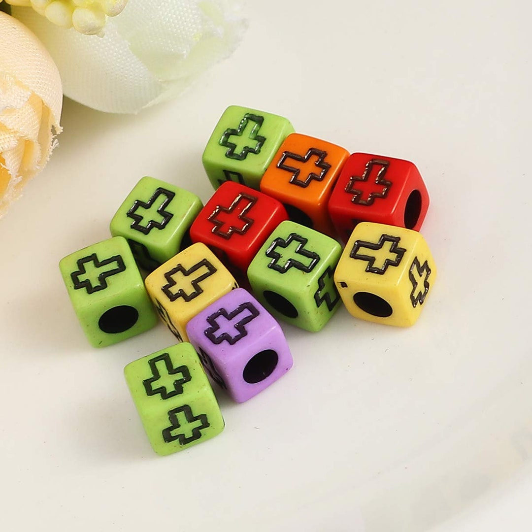 Cross Beads Acrylic Beads Acrylic Cross Beads Cube Beads BULK Beads ...
