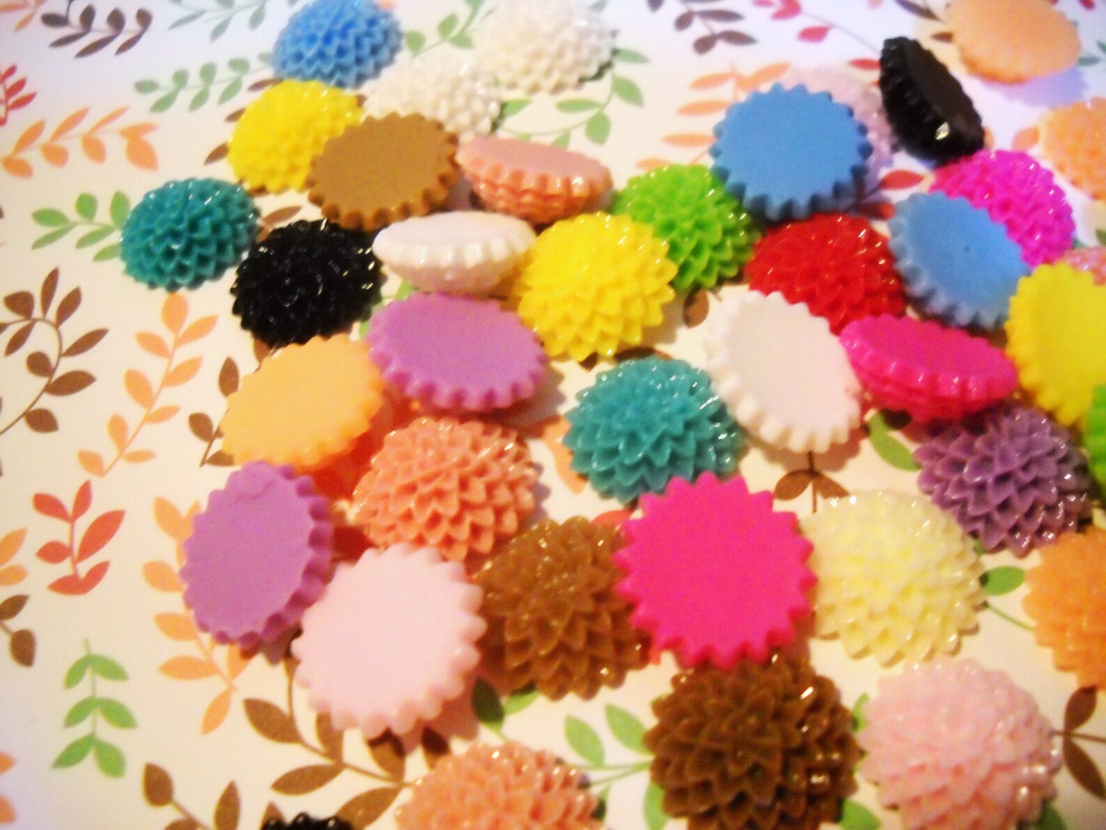 Flower Cabochons Resin Flowers Dahlia Flower Flat Backs 15mm - Etsy