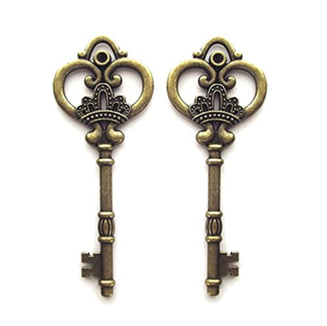 Big Keys Steampunk Keys 3 Inch Keys Skeleton Keys Antiqued Bronze Key ...