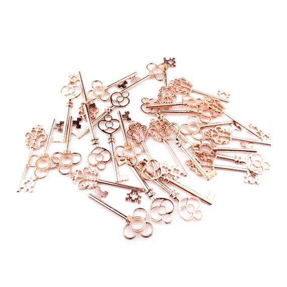Rose Gold Key Pendants Rose Gold Keys Skeleton Keys Steampunk | Etsy