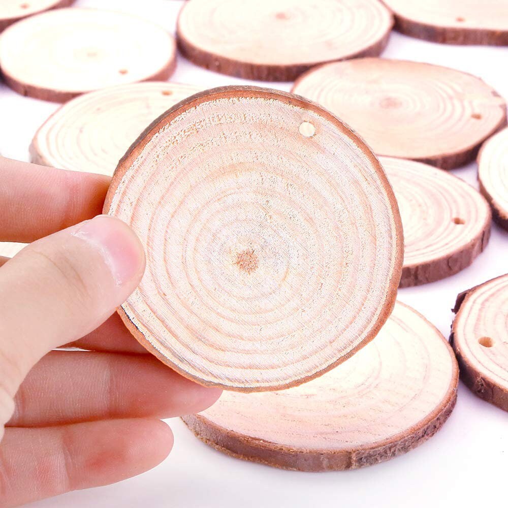 Bulk Wood Slices Blank Wood Slice Ornaments Drilled Wood Slices ...