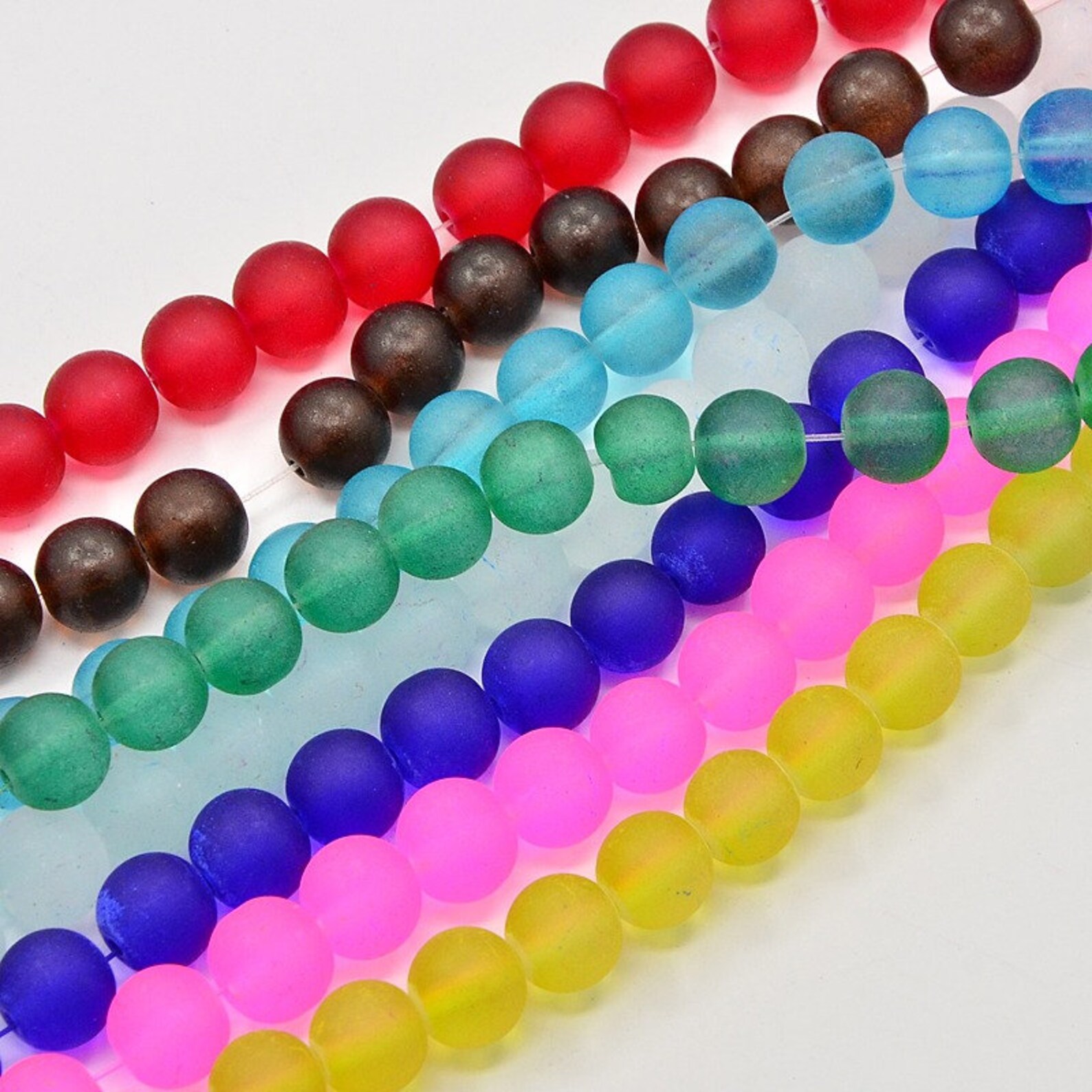 Frosted Glass Beads 10mm Glass Beads Assorted Beads Lot - Etsy