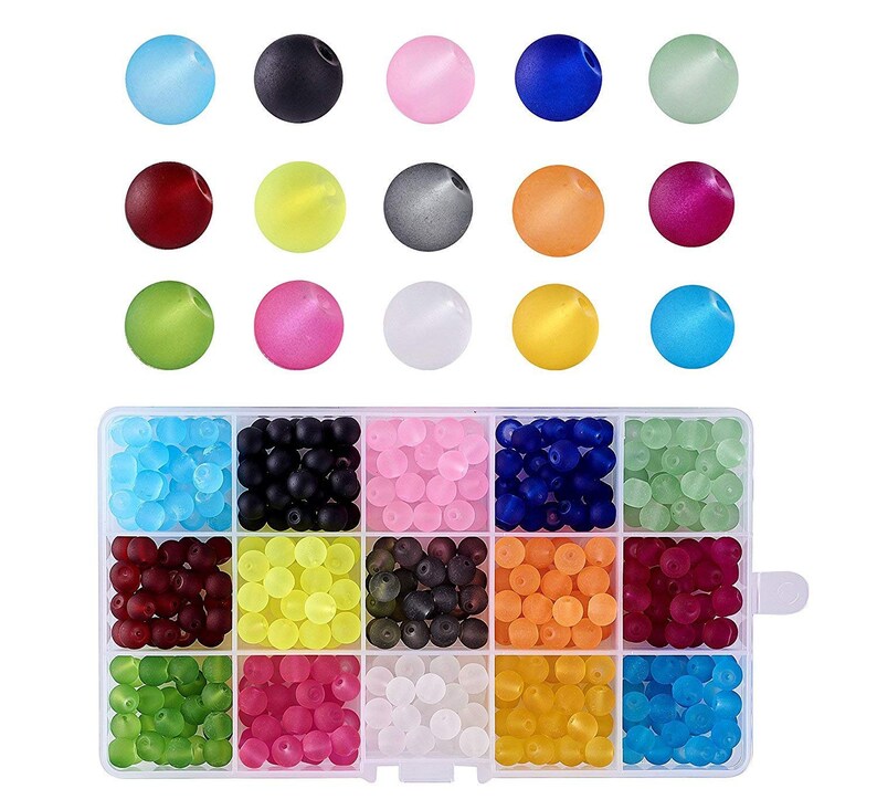 Frosted Glass Beads 8mm Glass Beads Assorted Beads Lot - Etsy