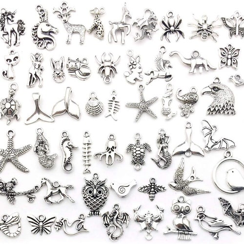 Animal Charms Set Antiqued Silver Charms BULK Charms Mixed - Etsy
