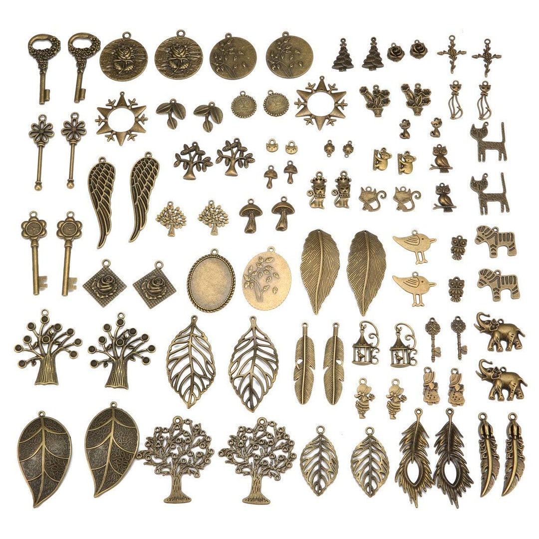 Bronze Charms Set Antiqued Bronze Pendants Mixed Charms Assorted Charms ...