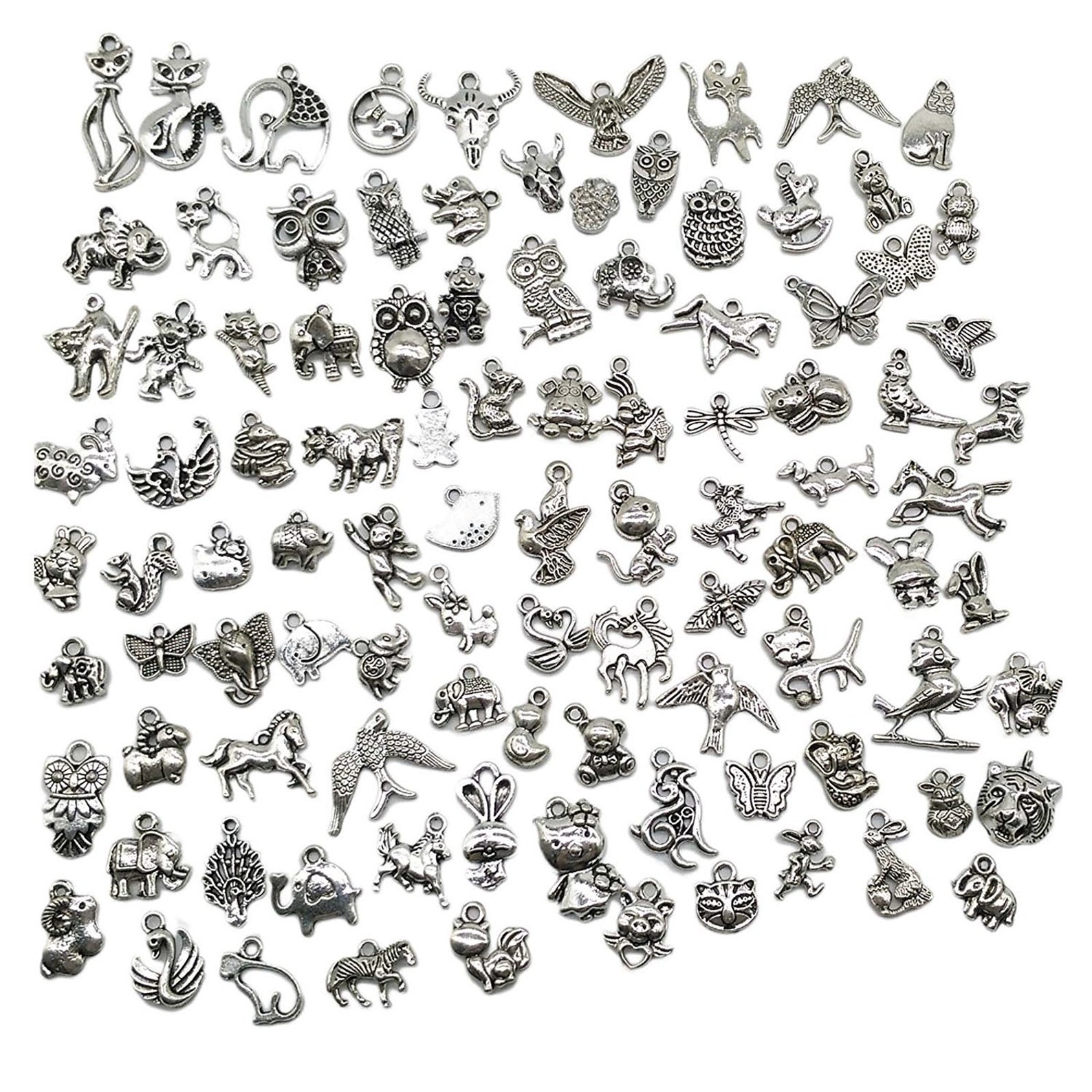 Animal Charms Animal Pendants Assorted Charms Antiqued Silver - Etsy