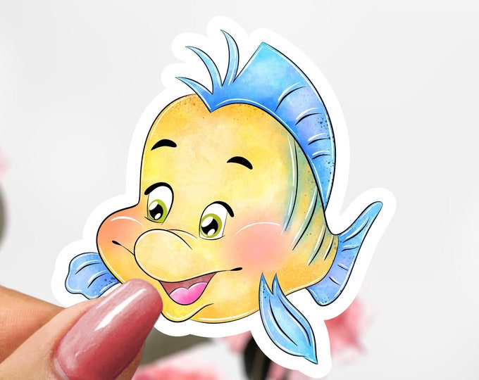 Flounder Decal, Little Mermaid Decal, Car Decal, Wall Decal, Laptop ...