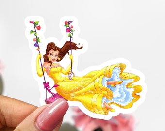 Belle Sticker, Disney Beauty & Beast Decal, Princess Sticker, Beast ...