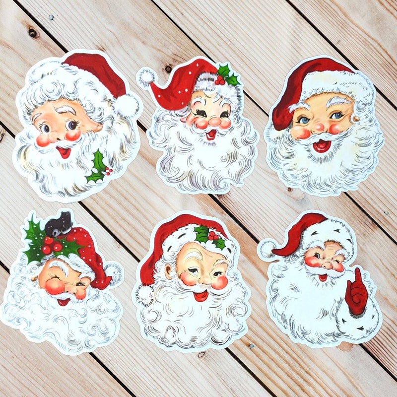 Santa Stickers - Etsy