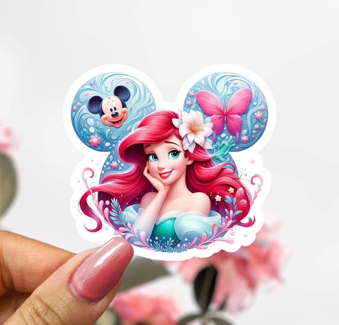 Ariel Mouse Ears Sticker, Ariel Under the Sea Sticker Decal - Etsy