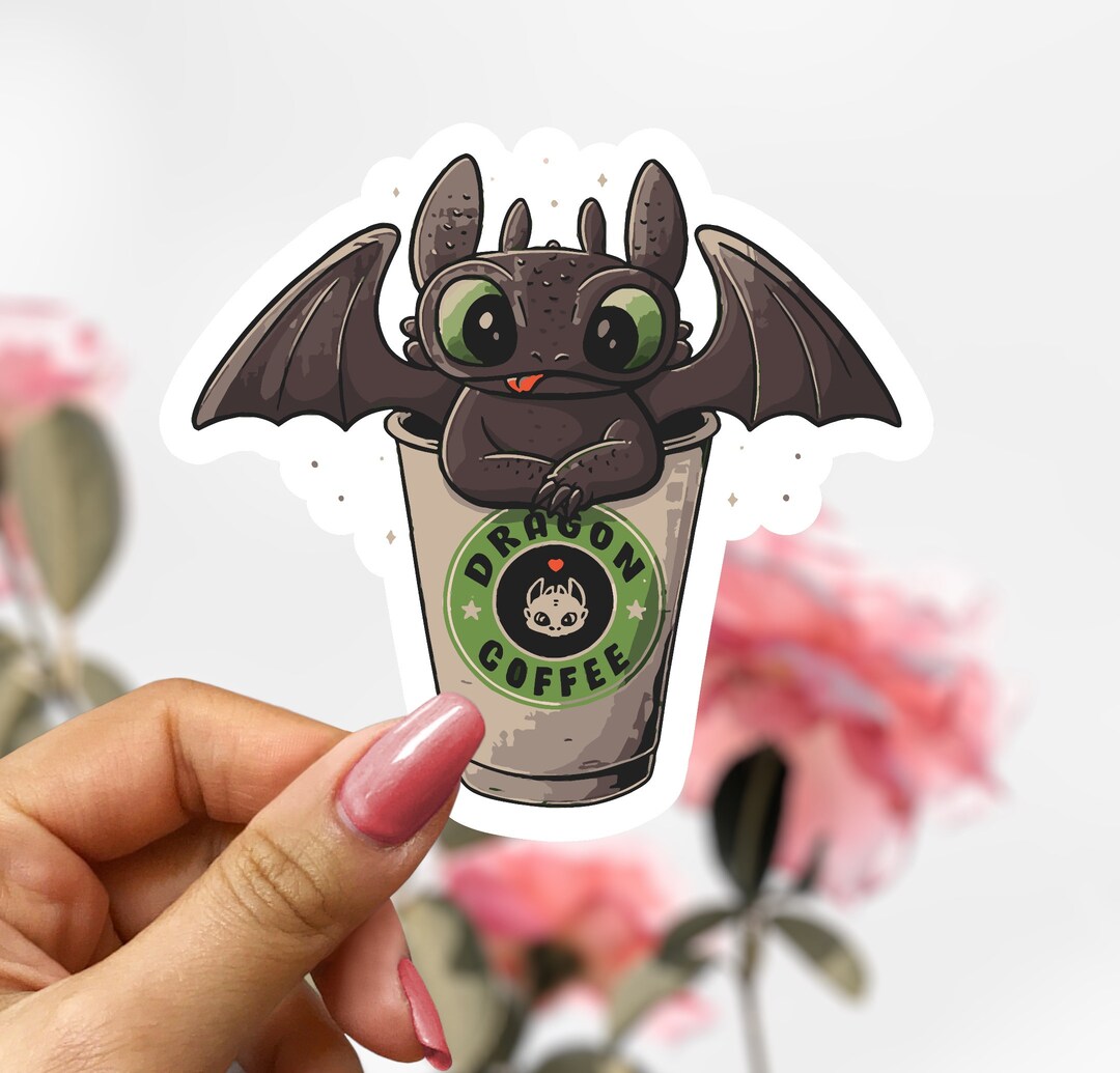 Dragon Coffee Sticker, Coffee Sticker Decal - Etsy
