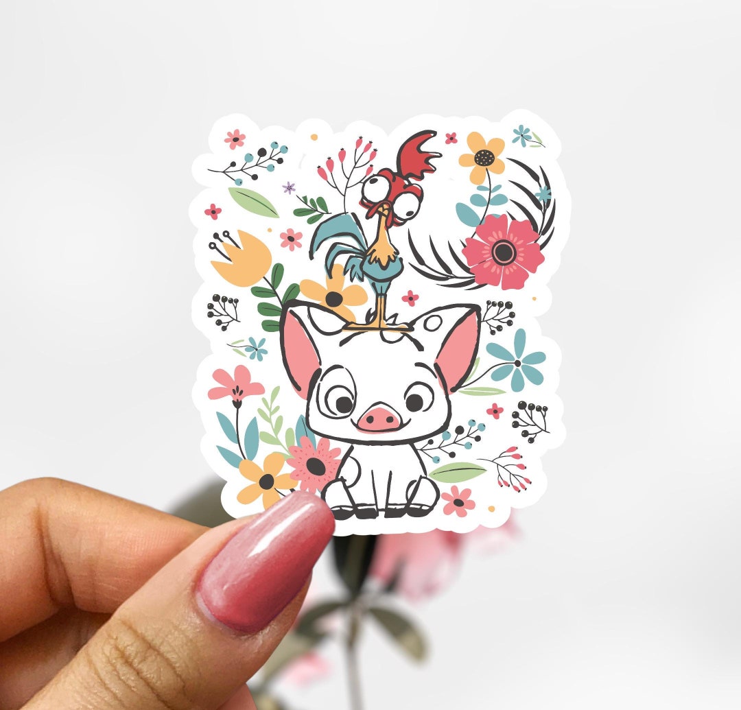 Hei Hei & Pua Moana Sticker, Disney Moana Decal, Chicken Pig Sticker - Etsy