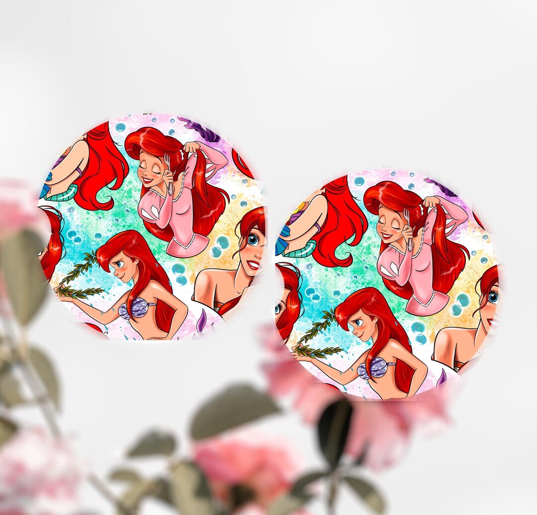 Ariel Car Coasters, Disney Little Mermaid Car Coasters - Etsy
