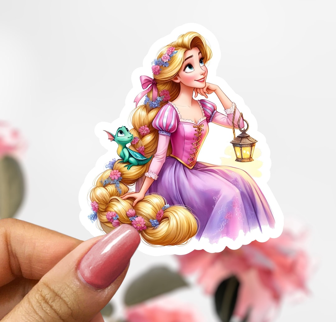 Rapunzel & Pascal Sticker, Cartoon Disney Sticker Decal, Princess ...