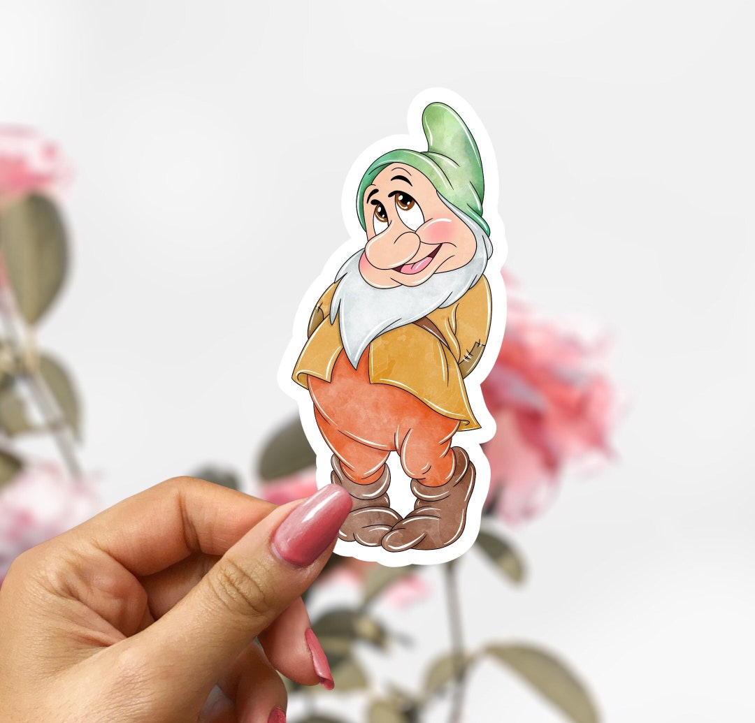 Seven Dwarfs Bashful Sticker, Disney Sticker Decal, Snow White Bashful ...