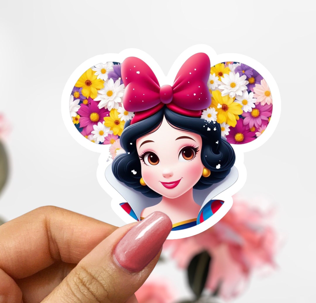 Snow White Mouse Ears Sticker, Cartoon Disney Sticker Decal, Princess ...