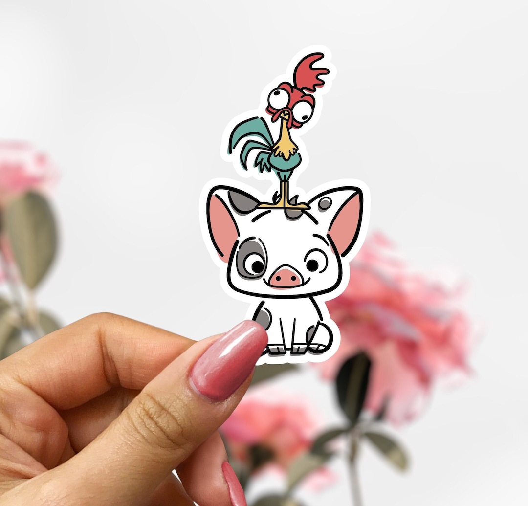 Hei Hei & Pua Moana Sticker, Disney Moana Decal, Chicken Pig Sticker - Etsy