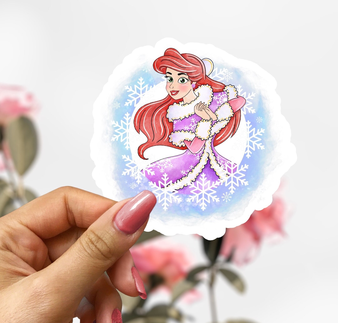 Winter Ariel Little Mermaid Sticker, Disney Sticker Decal, Princess ...