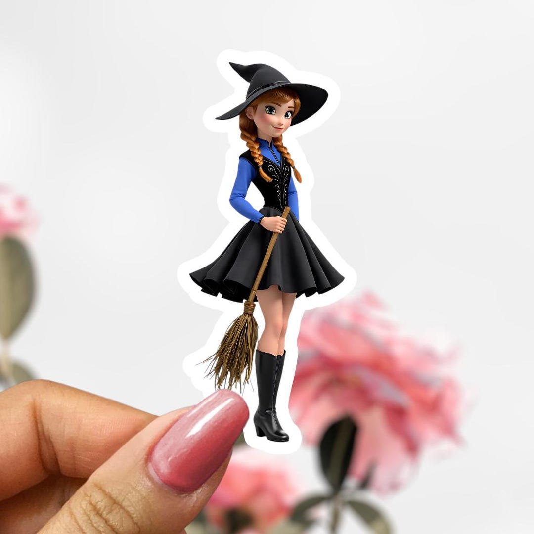 Frozen Anna Sticker, Disney Anna Halloween Witch Sticker Decal - Etsy