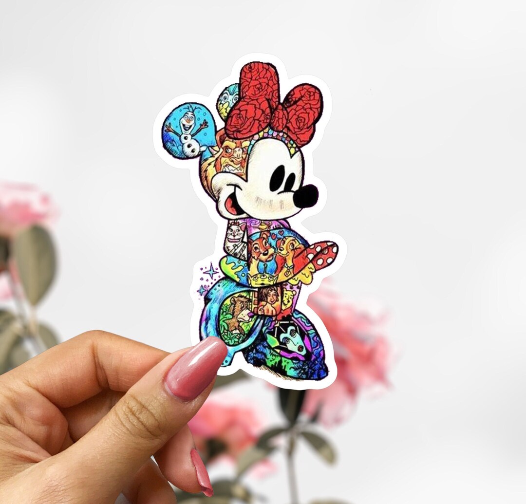 Cute Characters Minnie Mouse Sticker, Disney Minnie Mouse Sticker - Etsy