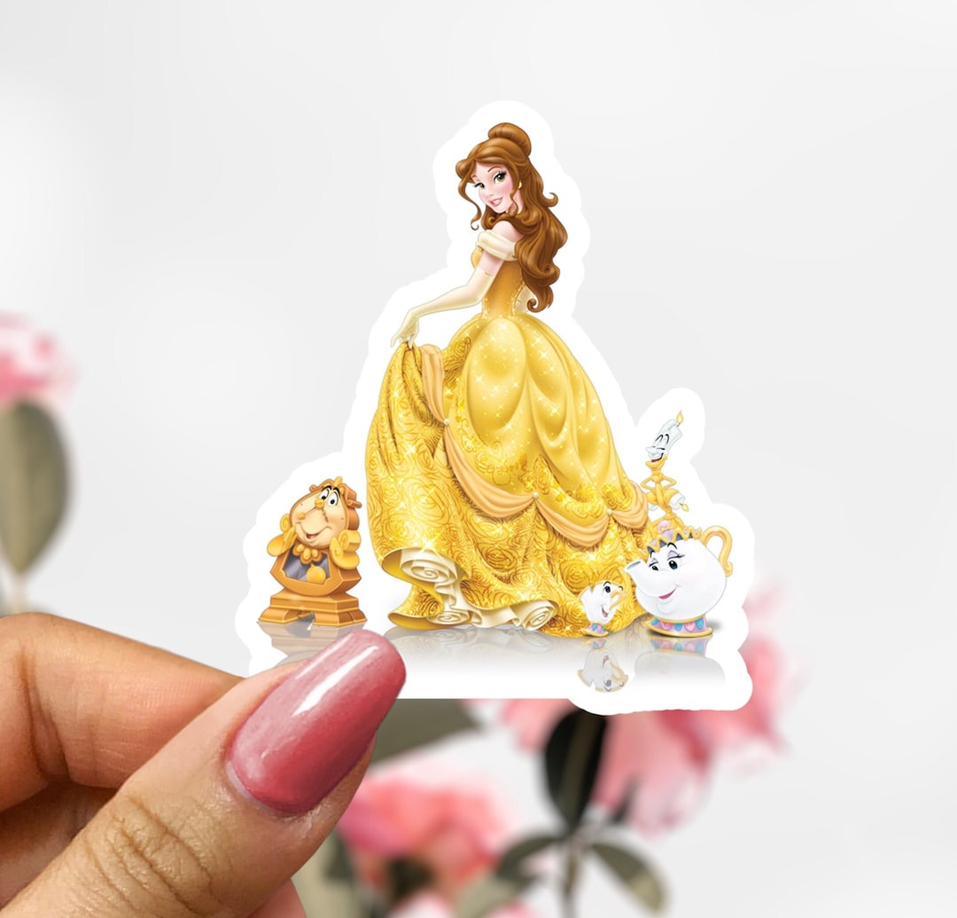 Belle Sticker, Disney Beauty & Beast Decal, Princess Sticker - Etsy